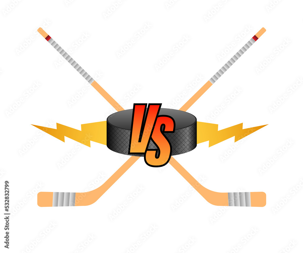 Hockey Versus Logo. VS Letters Illustration. Competition Icon. Fight ...