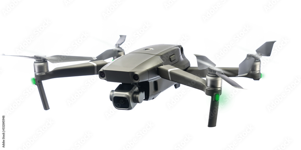 A flying drone isolated on transparency Stock Photo | Adobe Stock