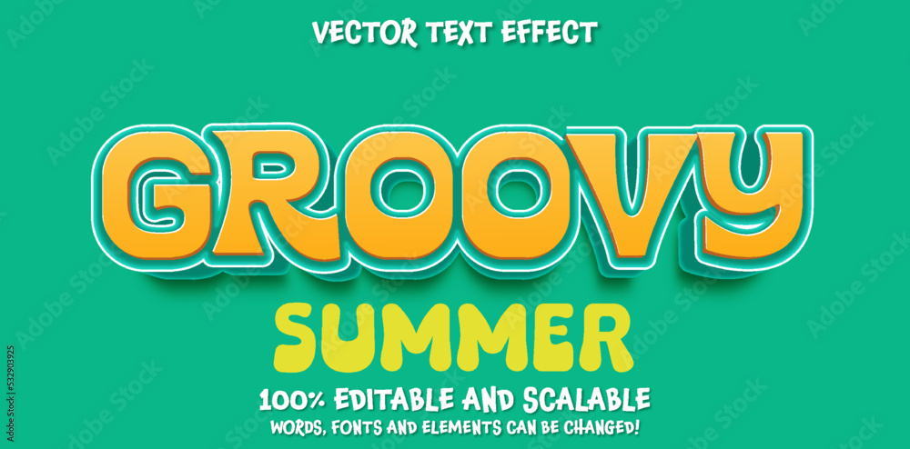 Groovy text effect, editable vintage retro text style, 70s retro ...
