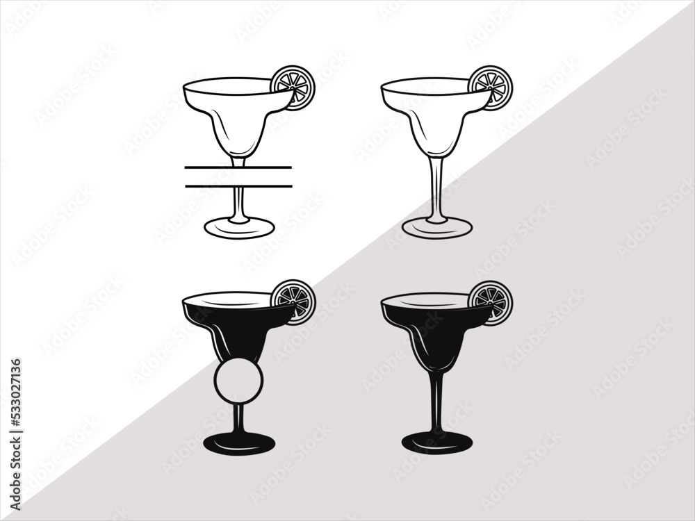 Martini Glass SVG Cut File | Margarita Glass With Lime Svg | Wine Glass ...