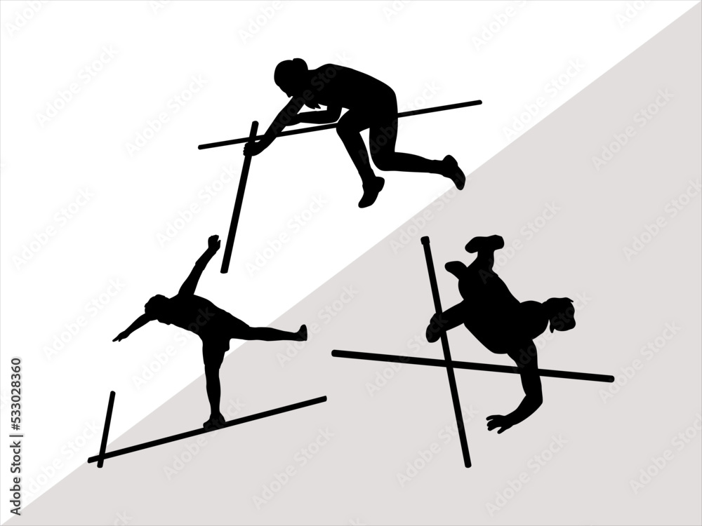 Vector de Stock Pole vault Silhouette, Pole vault SVG Bundle, Pole ...