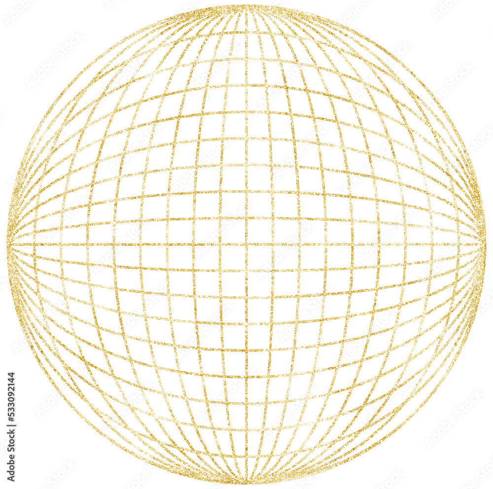 Circle with golden lines. Gold checkered textured shape. Isolated png ...