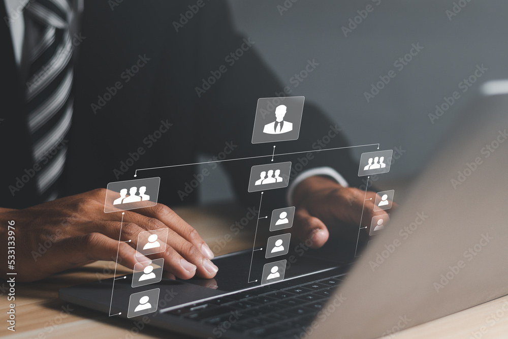 Business process and workflow automation with flowchart. Organization ...