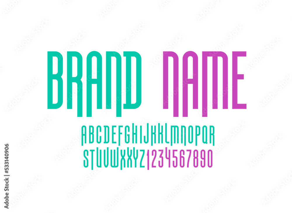 Vector de Stock Condensed font, narrow alphabet, modern letters and ...