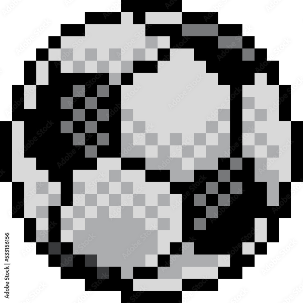 Soccer Football Ball Pixel Art Sports Game Icon Stock Illustration ...