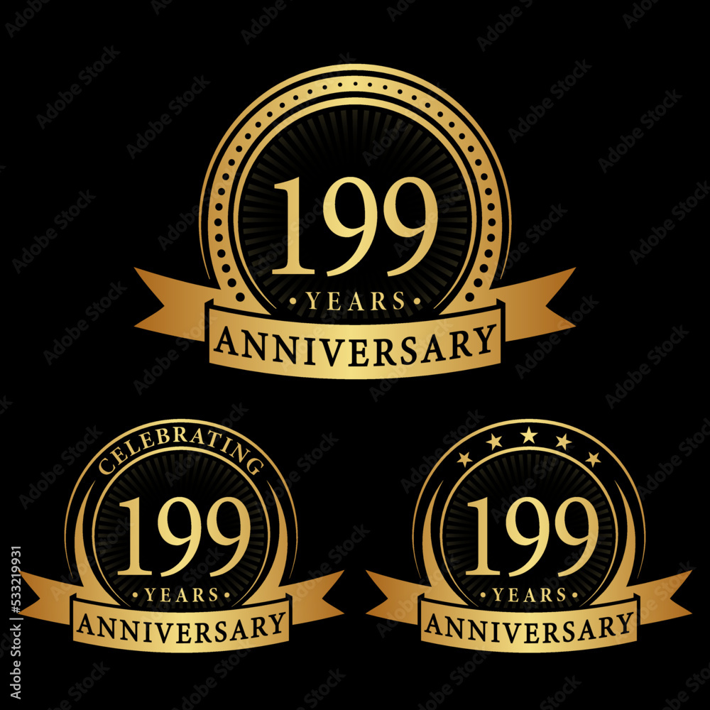 199 years anniversary logo collections. Set of 199th Anniversary ...