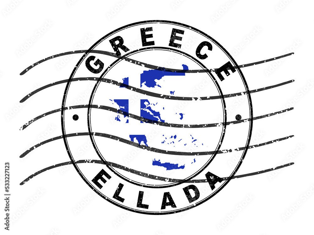 Map of Greece, Postal Passport Stamp, Travel Stamp Stock Illustration ...