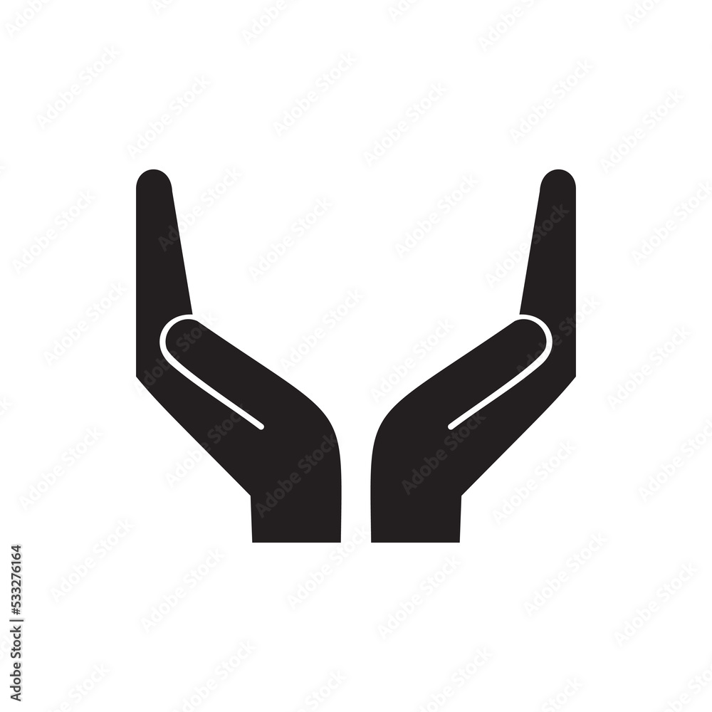 praying hand symbol icon logo illustration Stock Vector | Adobe Stock