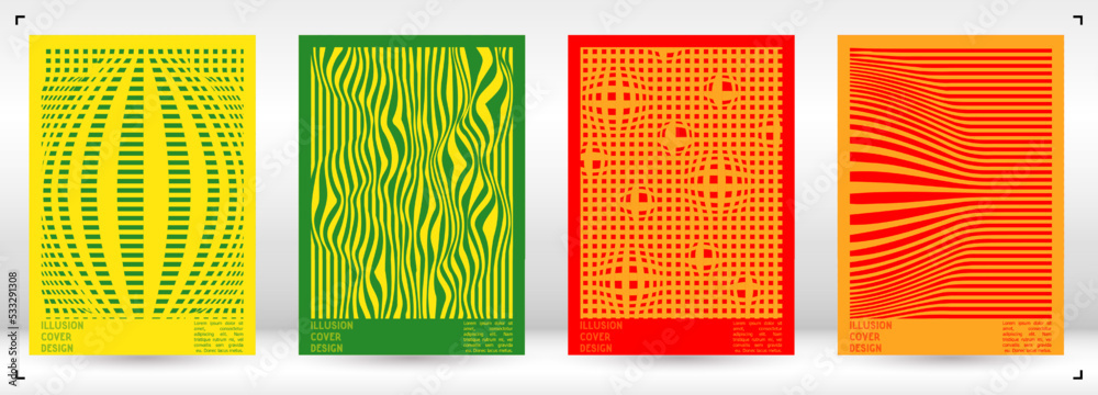 Geometrical Poster Design with Optical Illusion Effect. Modern ...