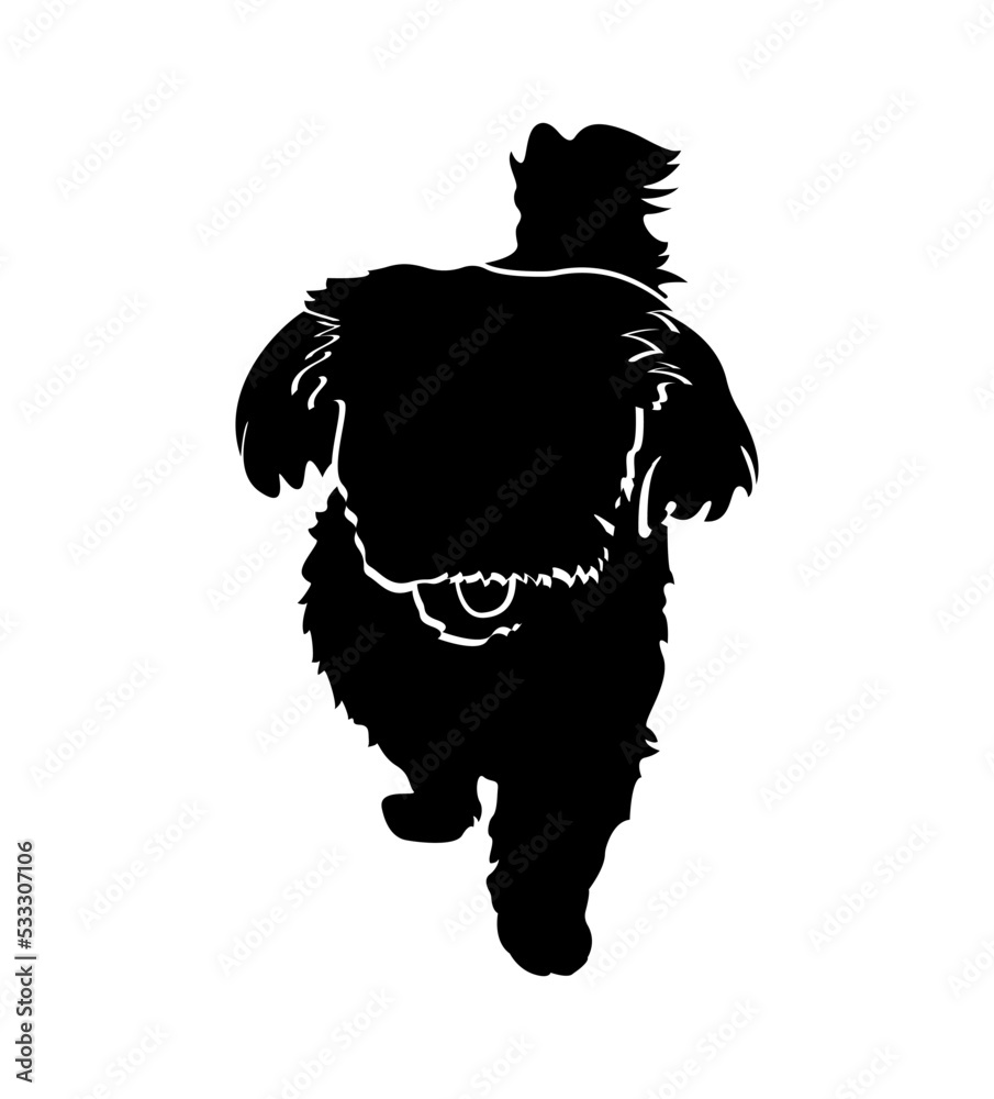 Maltese dog silhouette. Black outline dog standing. Animal print ...