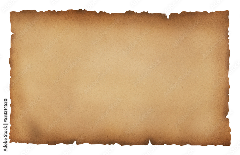 blank vintage treasure map parchment isolated on transparent background ...