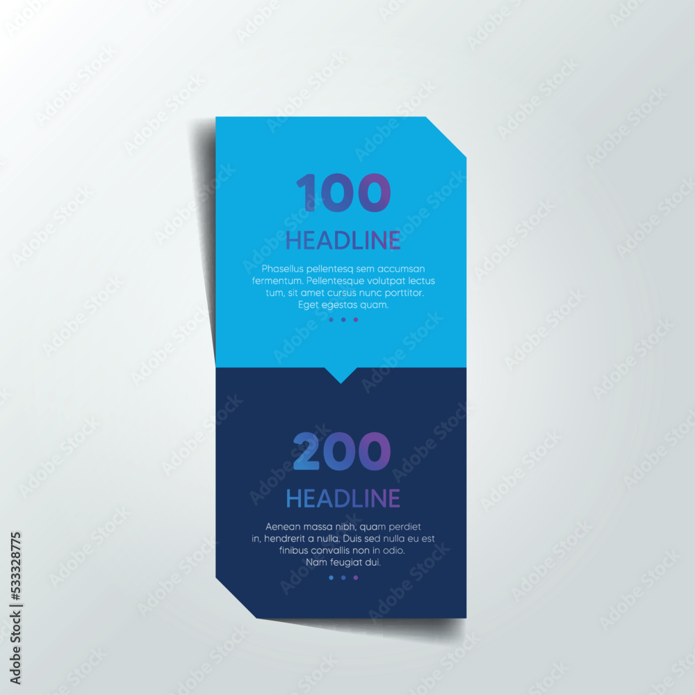 2 step template, banner, infographic, diagram, chart, column. Stock ...