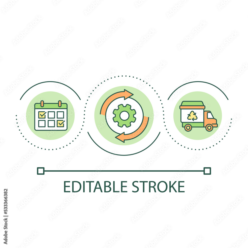 Vector de Stock Regular waste collection loop concept icon. Household ...