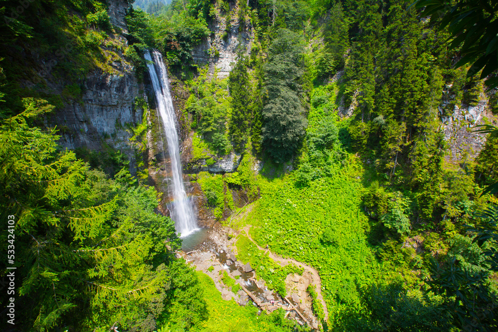 Maral Waterfall in the village of Maral, located in the Maçahel Plateau ...