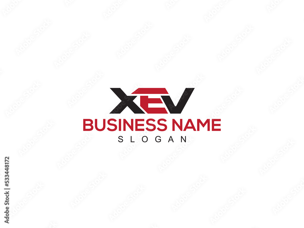 Professional Three Letter XEV x e v Logo Icon Vector Art With White ...