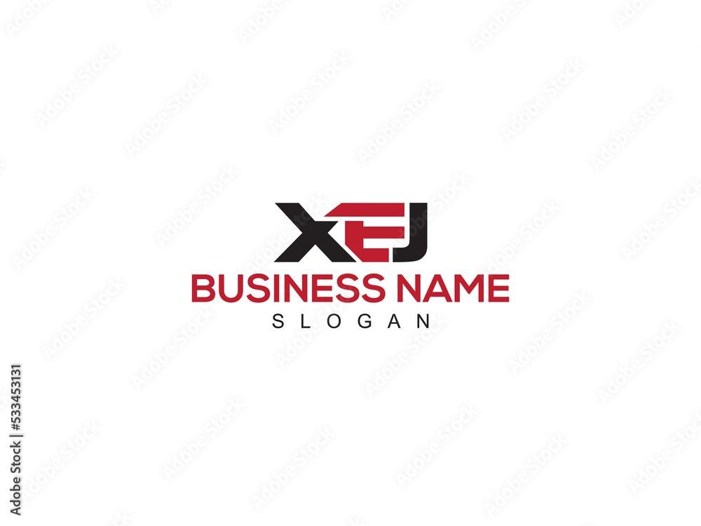 Professional Three Letter XEJ x e j Logo Icon Vector Art With White ...