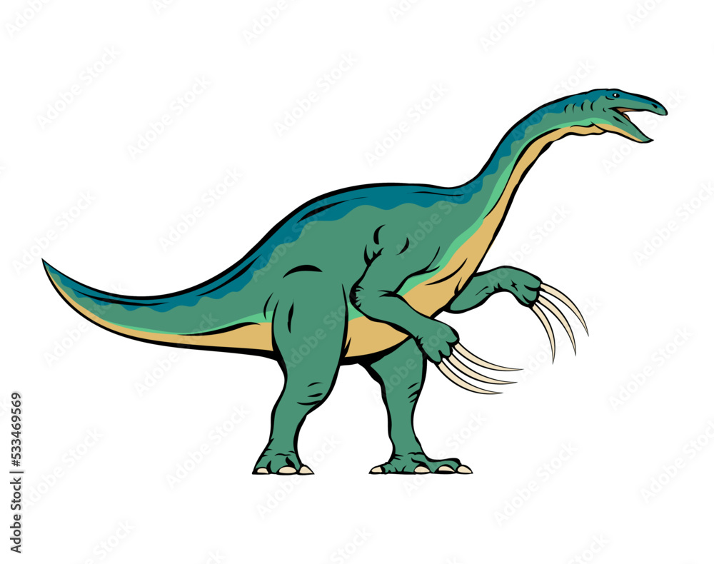Ancient pangolin therizinosaurus. Long claws on paws. Herbivorous ...