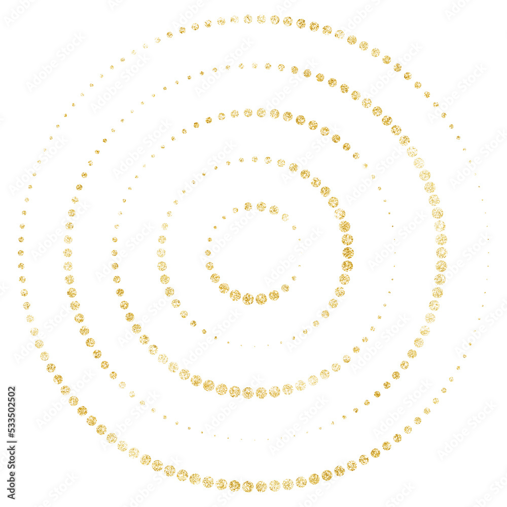 Ilustración de Stock Concentric golden dotted circles. Gold outlined ...