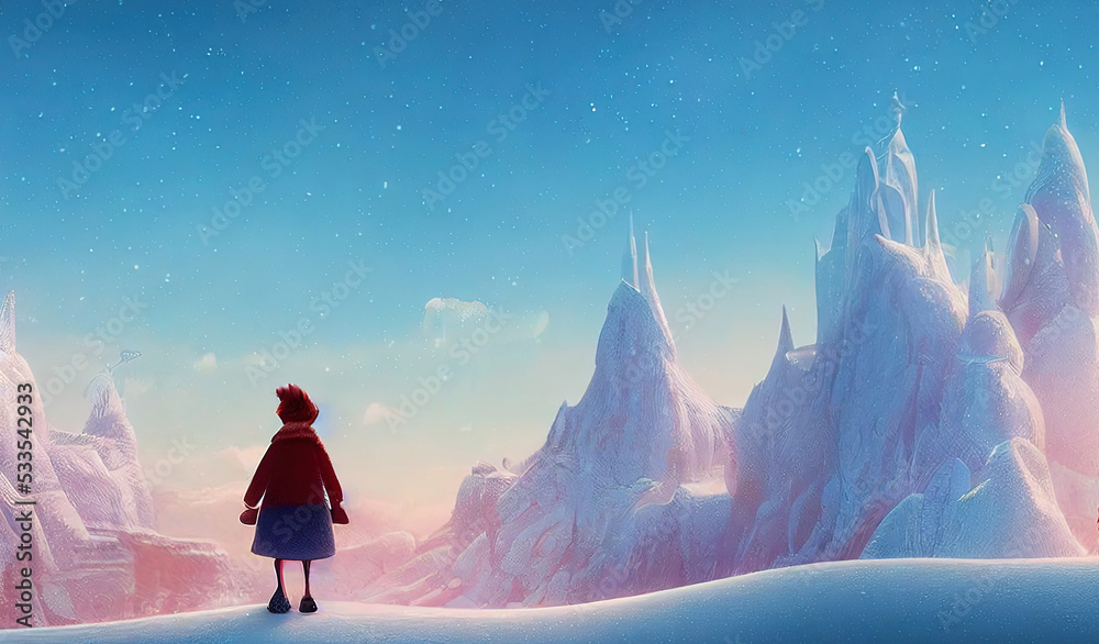 True Adventurer Explorer face Hope Fate Danger Future. Fantasy Backdrop ...