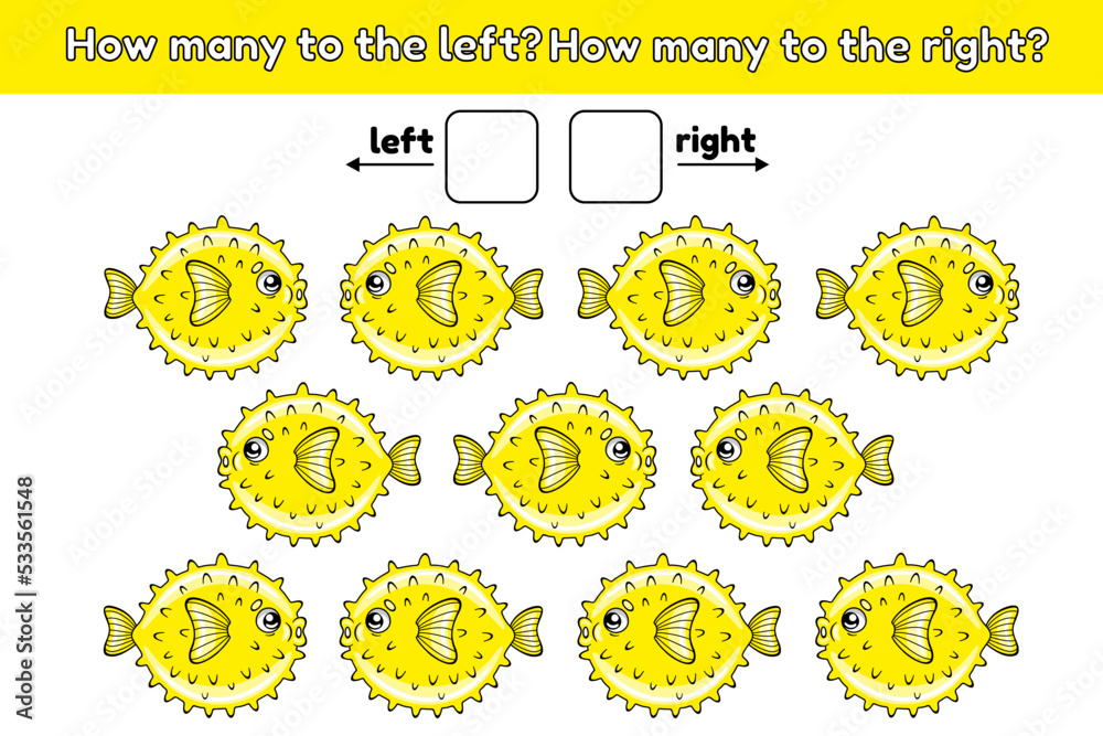 Vector de Stock How many fish swim to the left and how many to the ...