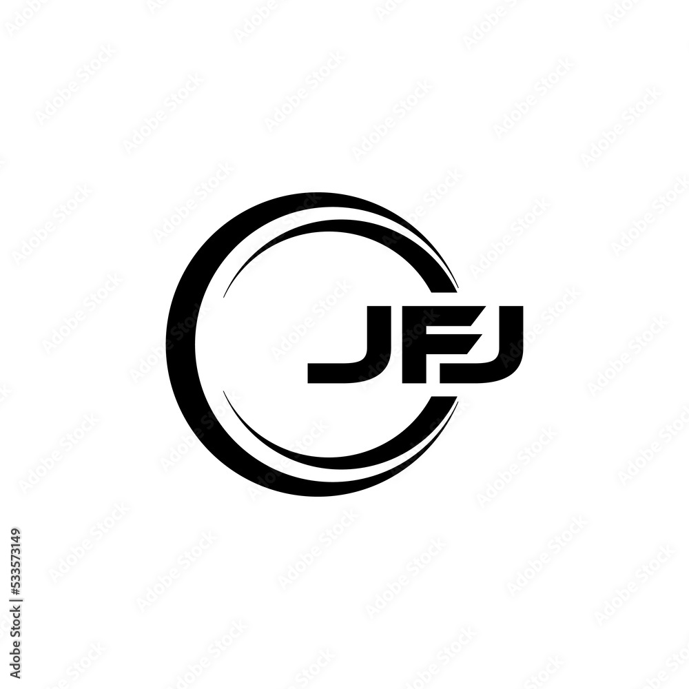 JFJ letter logo design with white background in illustrator, cube logo ...