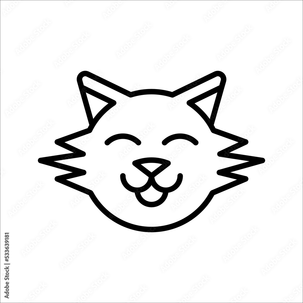 Cat icon. Cat silhouette symbol. Linear style sign for mobile concept ...