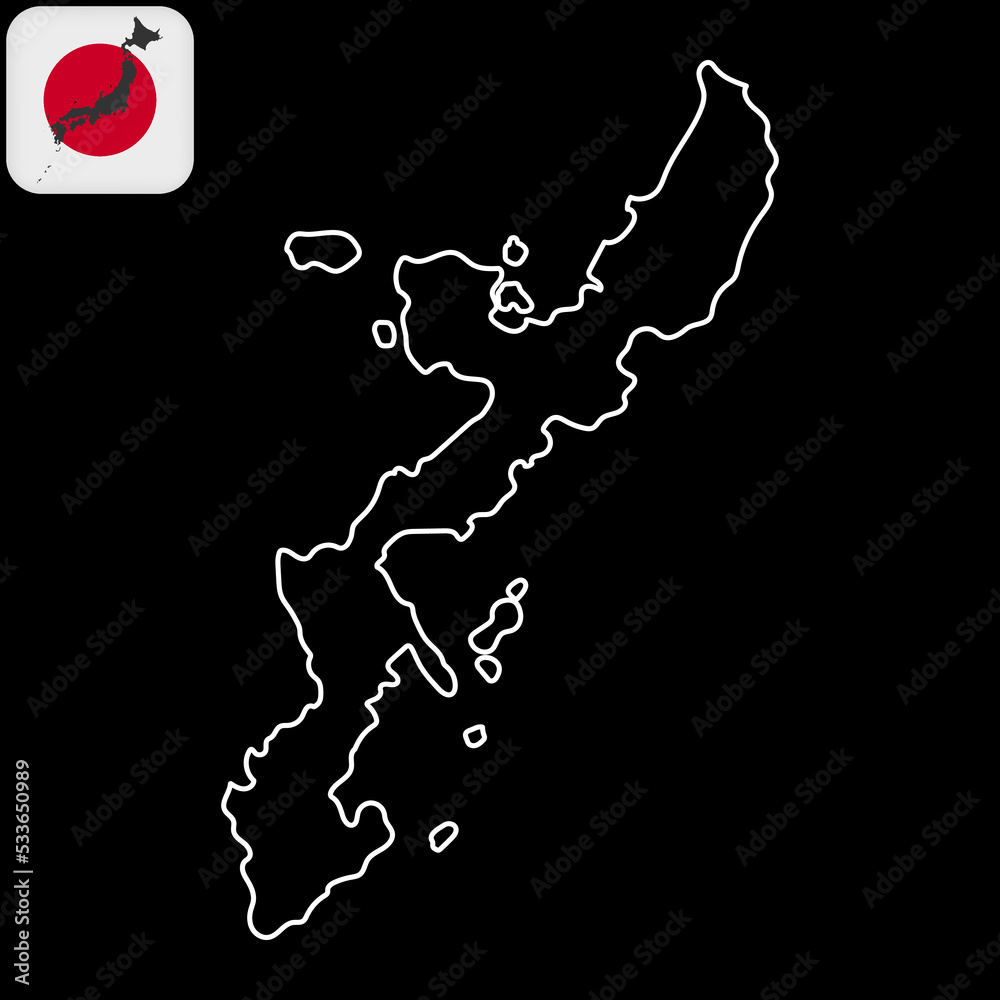 Okinawa island map. Vector illustration Stock Vector | Adobe Stock