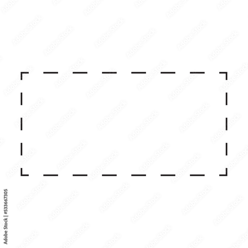 Rectangle shape dashed icon vector symbol for creative graphic design ...