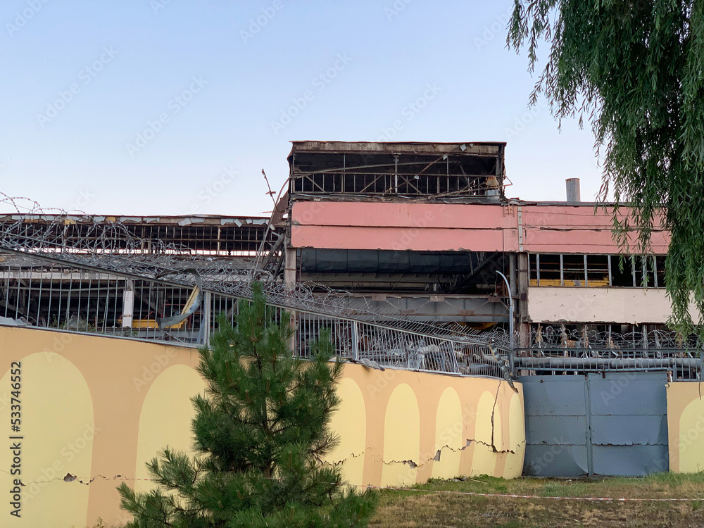 Photo Stock Ruins of PrJSC Kredmash, company producing asphalt-mixing ...