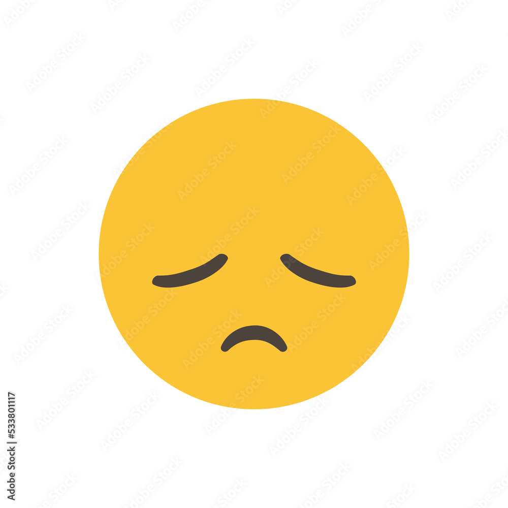 Image vectorielle Stock Sad, sad face, sorrowful. 3D stylized vector ...