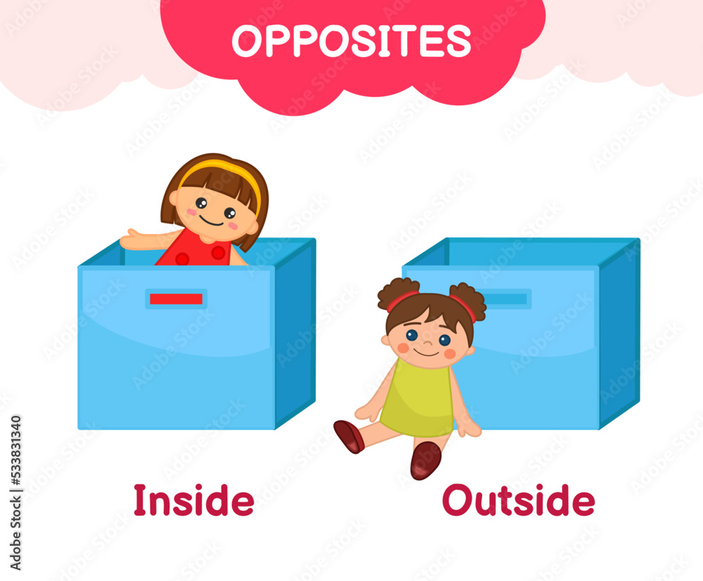 Vector de Stock Vector learning material for kids opposites inside ...