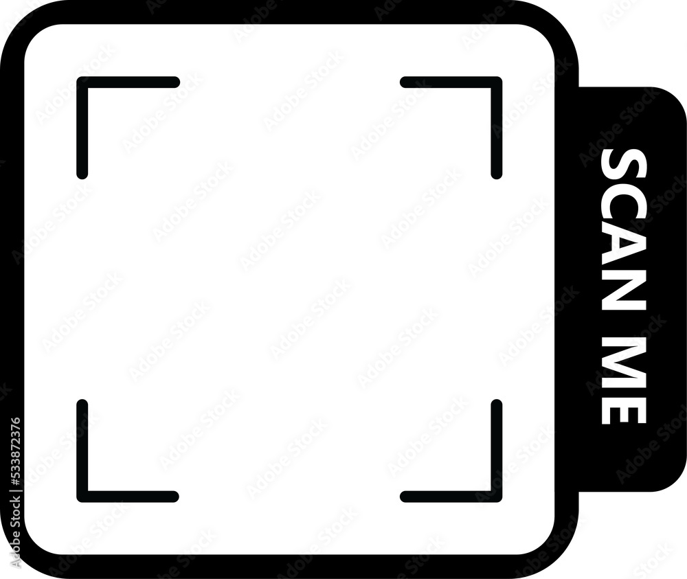 Scan me QR code template. QR code frame illustration for mobile apps ...