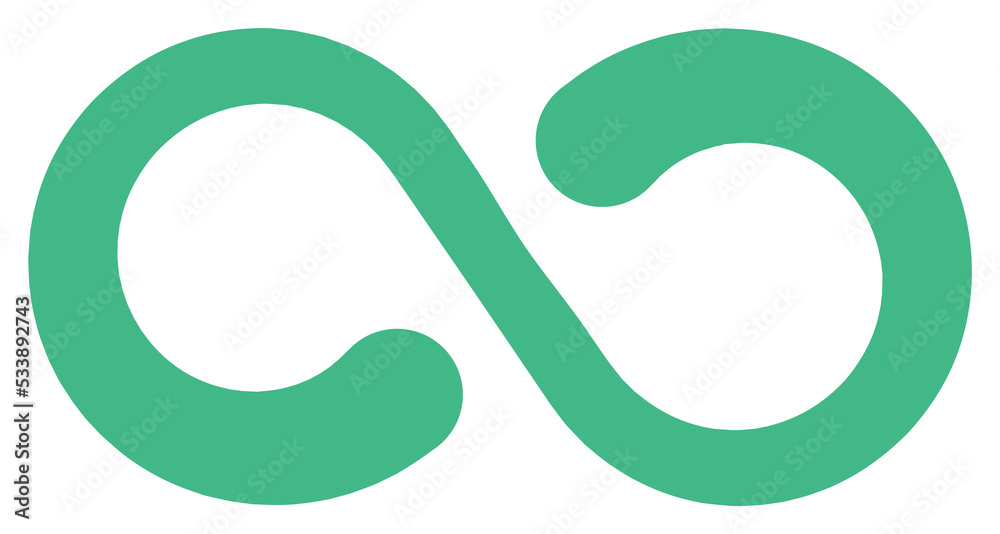 Infinity symbol. Green loop sign. Endless cycle icon Stock Illustration ...