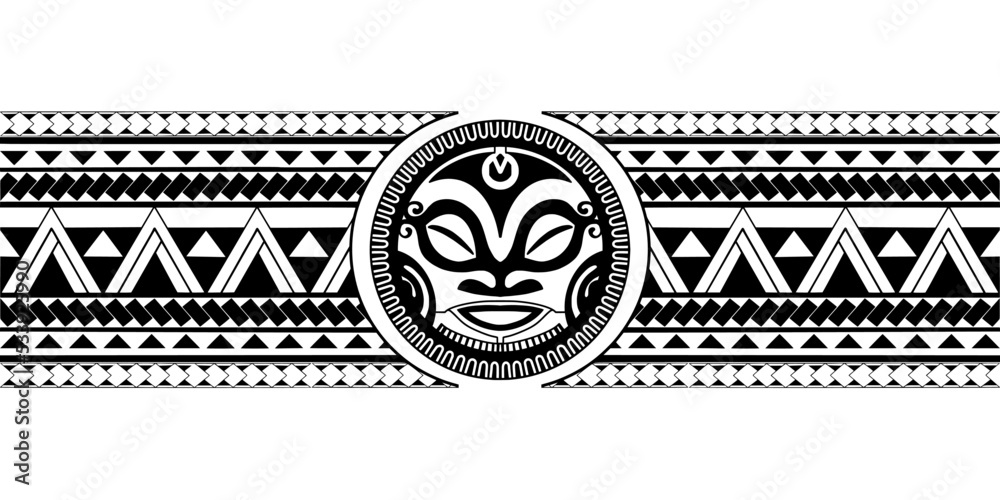 Wrap around arm polynesian tattoo design. Pattern aboriginal samoan ...