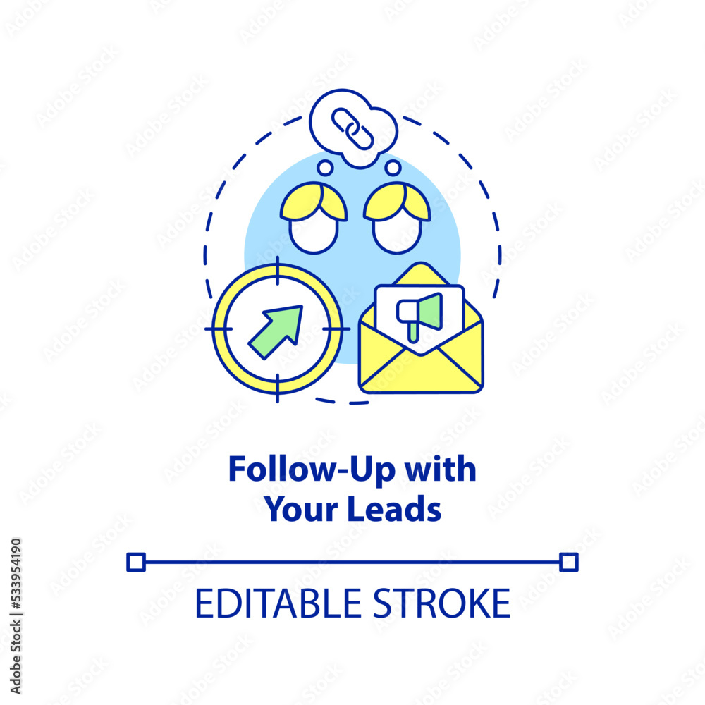 Follow up with your leads concept icon. Stay connected. Practice of ...