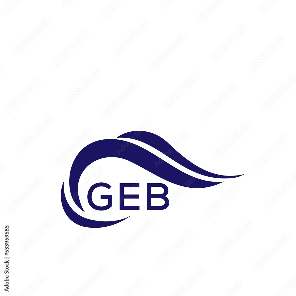 GEB letter logo. GEB blue image on white background. GEB Monogram logo ...