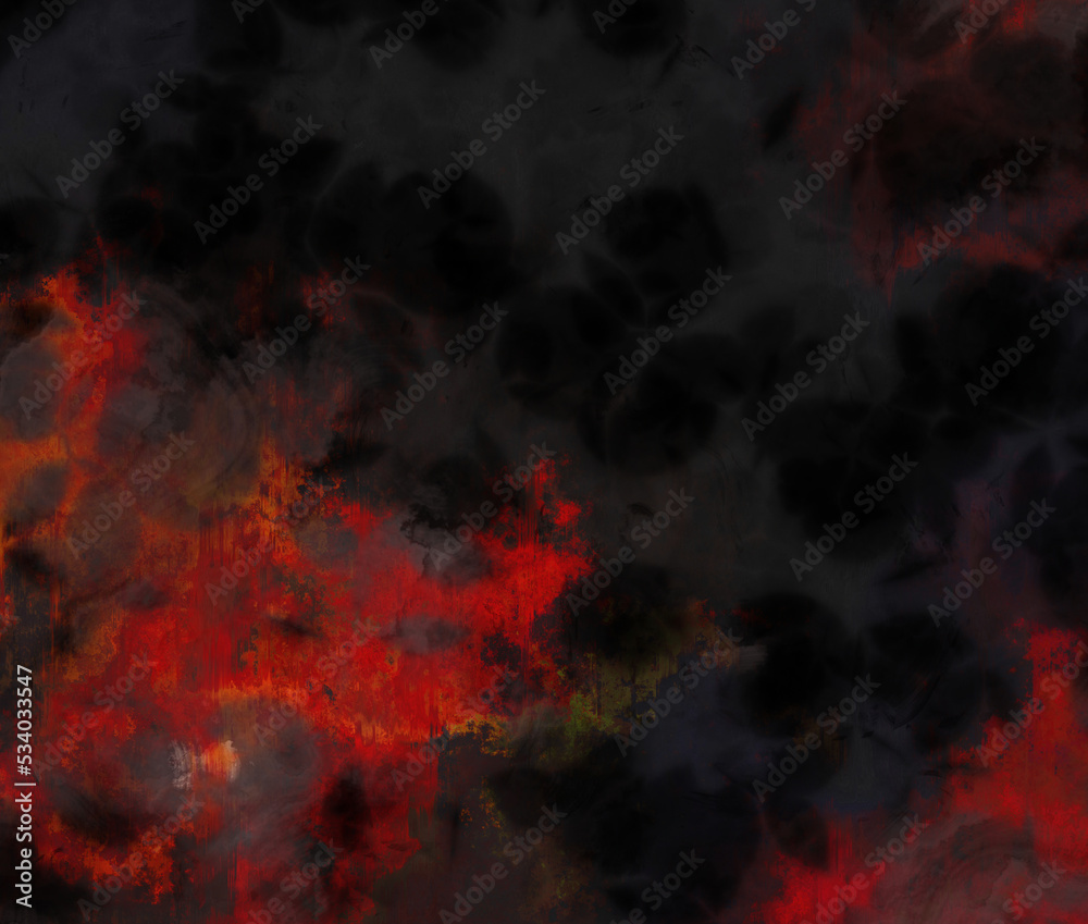 Ilustración de Stock Horror dark black and warm red splashed wall ...