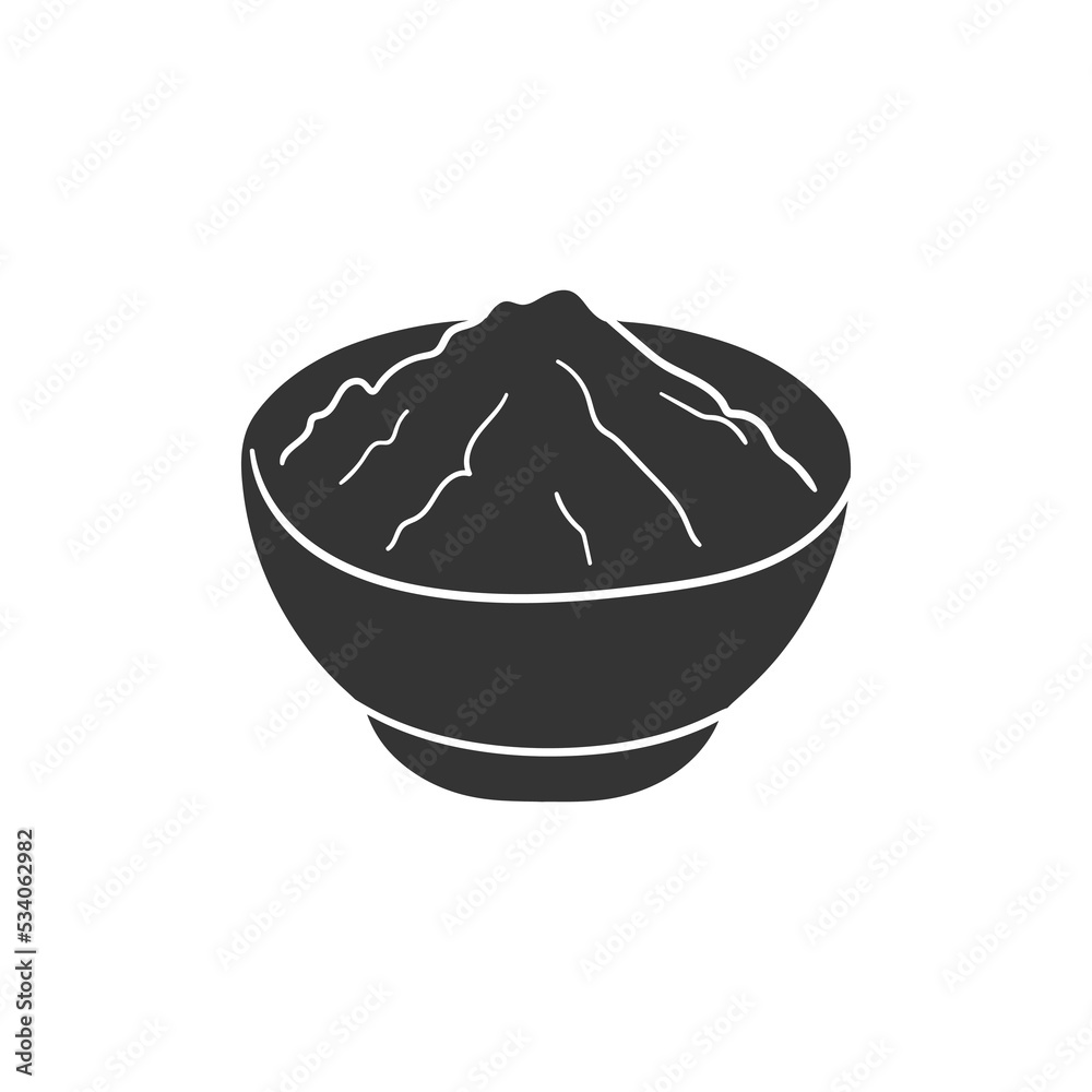 Spice Bowl Icon Silhouette Illustration. Seasoning Vector Graphic ...