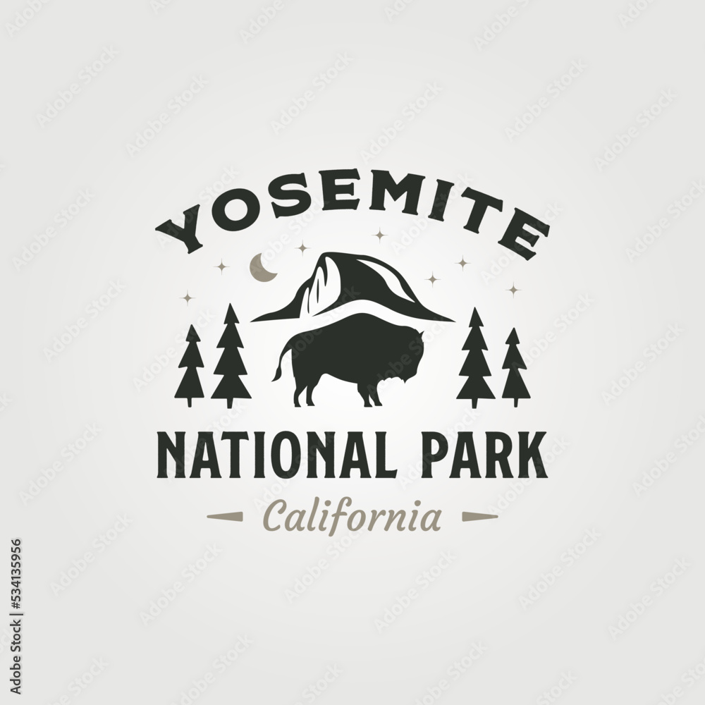 vector of yosemite national park logo vintage symbol illustration ...