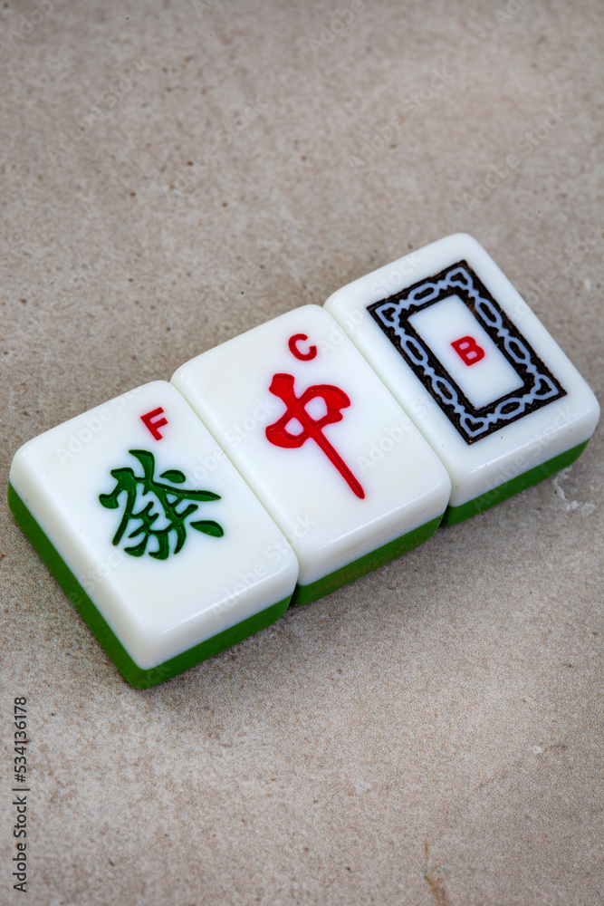 Classic mahjong board game tiles and play, ancient Chinese favorite ...