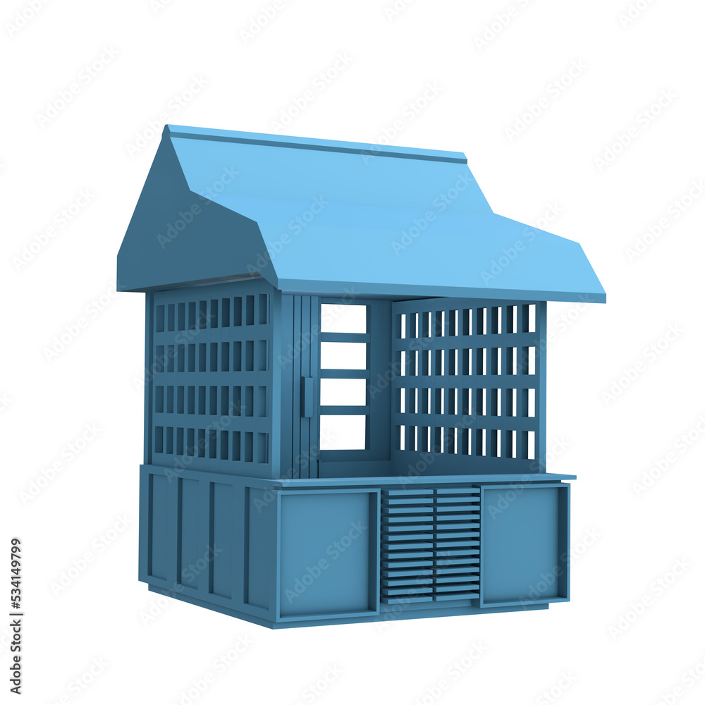 3D RENDER ILLUSTRATION. Sample idea model outdoor food drink booth ...