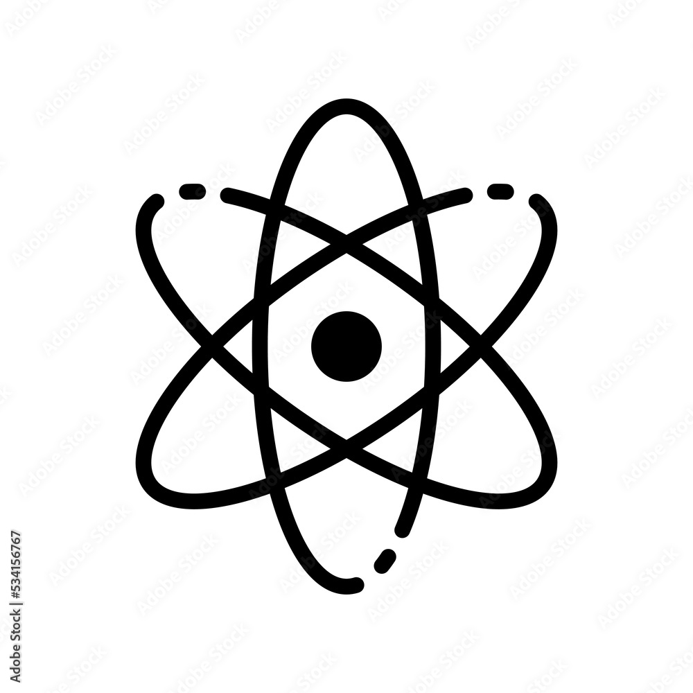 Atom Silhouette Icon. Scientific Atom Symbol. Sign of Education and ...