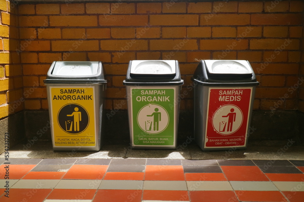 Editorial image of the three types of trash in historic building lawang ...