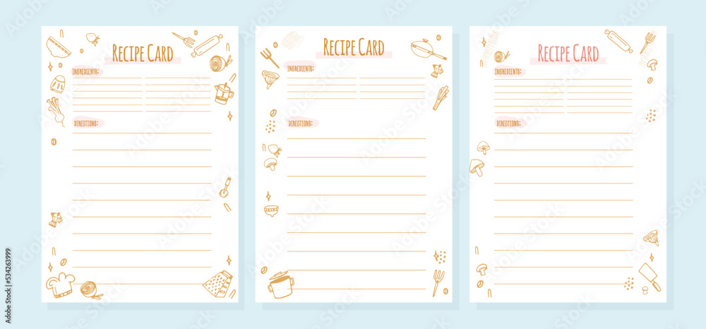 Recipe card for banner design. Food retro background. Stock Vector ...