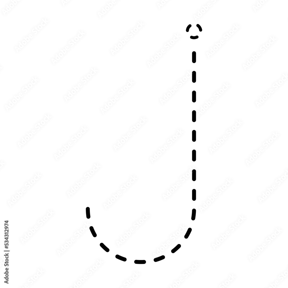 Tracing Alphabet lowercase small letter j prewriting dotted line ...