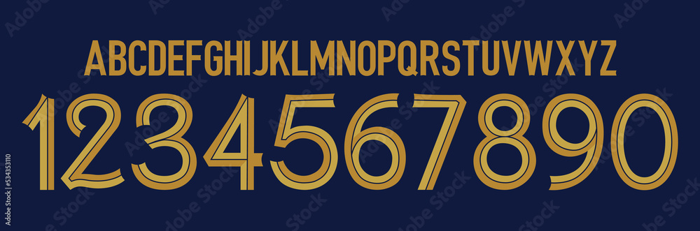 font vector team 2022 kit sport style font. football style font with ...