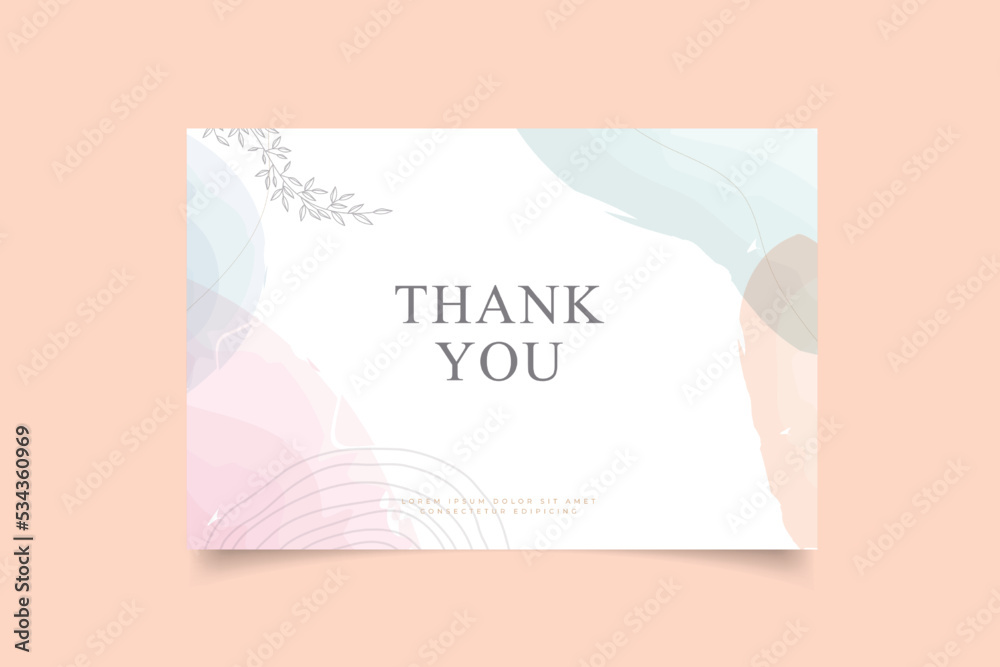 thank you card template design Stock Vector | Adobe Stock