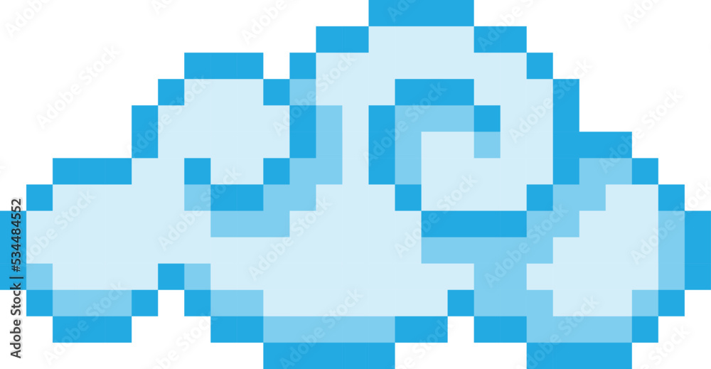 cloud Weather Icon Pixel Art isolated on white Background. pixel art ...
