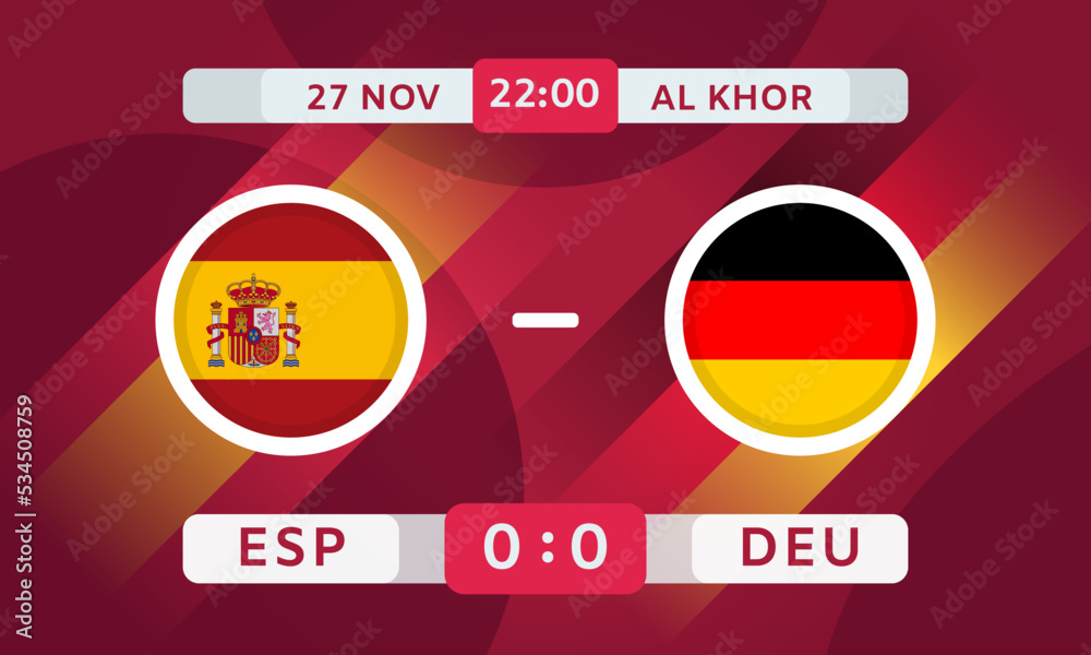 Spain vs Germany Match Design Element. Soccer Championship Competition ...