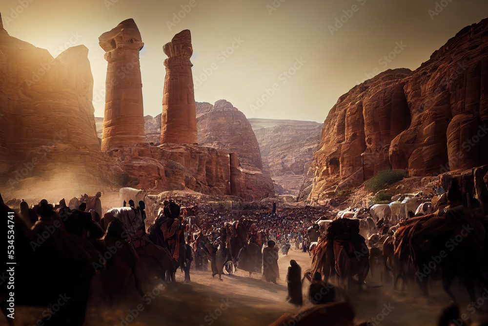 AI generated image of Old Testament exodus - Israelites of Egypt with ...